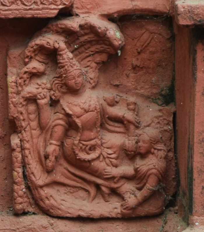 Lakshmi, the Goddess of Wealth and Fortune in Bengal temple decorations ...