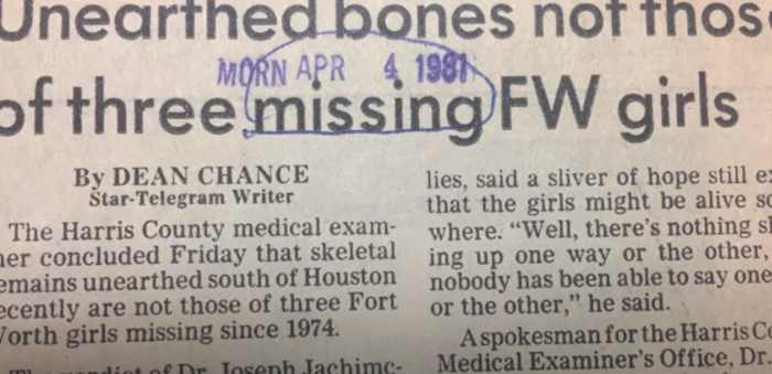 Fort Worth Missing Trio: Lisa Renee Wilson, Mary Rachel Trlica, Julie ...