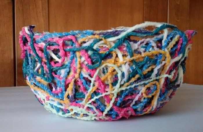 Basket Made With Left Over Yarn - HubPages