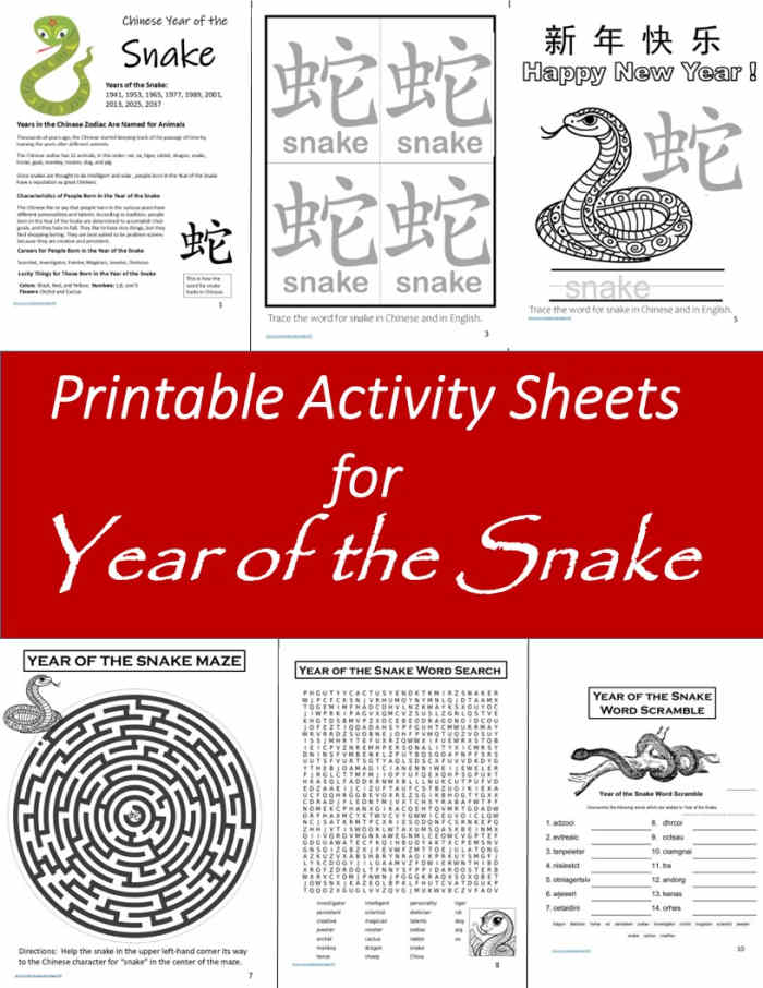Printable Children’s Activity Sheets for the Chinese Zodiac Year of the ...