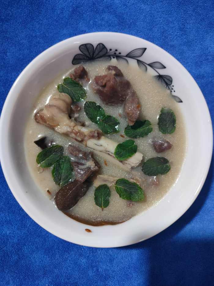 White Mutton Curry Prepared by Two Methods First Easy and Second ...