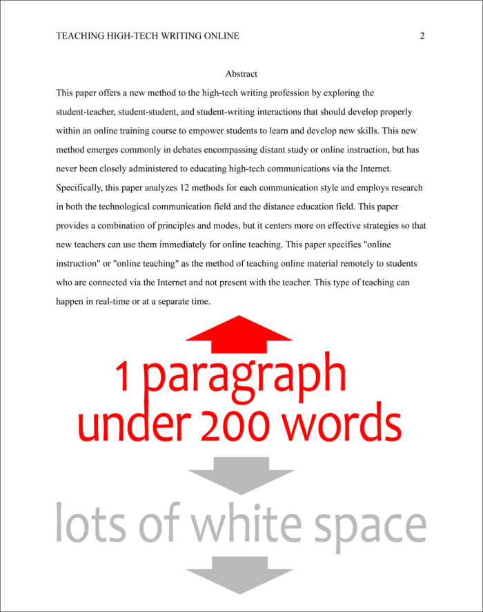 Format The Abstract Page In APA Style 6th Edition Owlcation