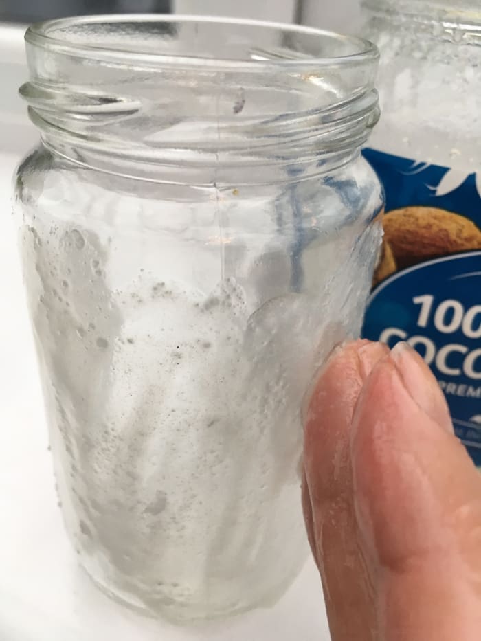 Remove Sticky Label Residue From Glass Jars With Coconut Oil 