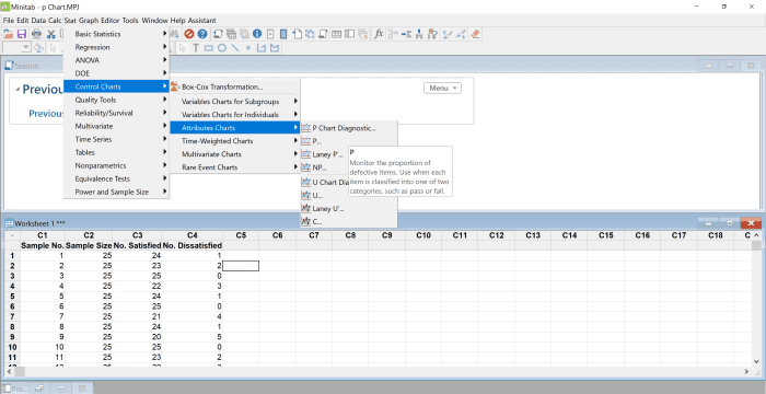 How to Create a P-Chart in Minitab 18 - HubPages