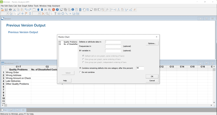 How to Create a Pareto Chart in Minitab 18 - HubPages