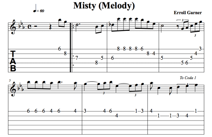 Jazz Guitar Lessons • Misty • Chord-Melody Arrangement • Modal ...