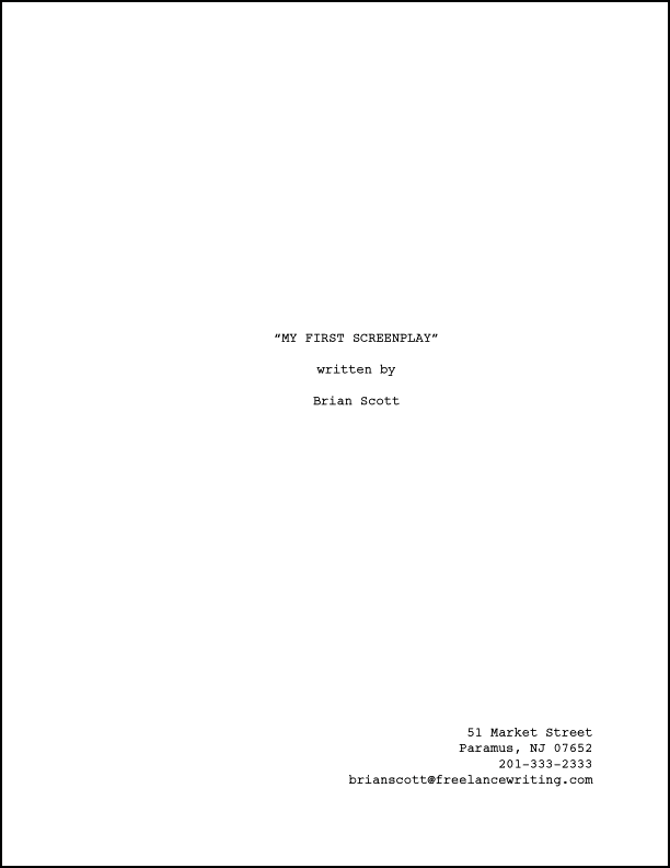 How to Format a Title Page for Your Screenplay - HubPages