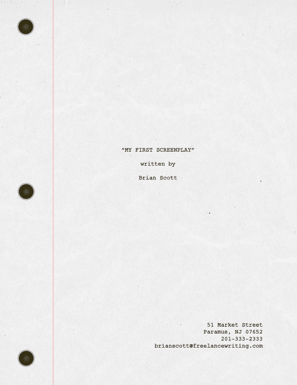 How to Format a Title Page for Your Screenplay - HubPages