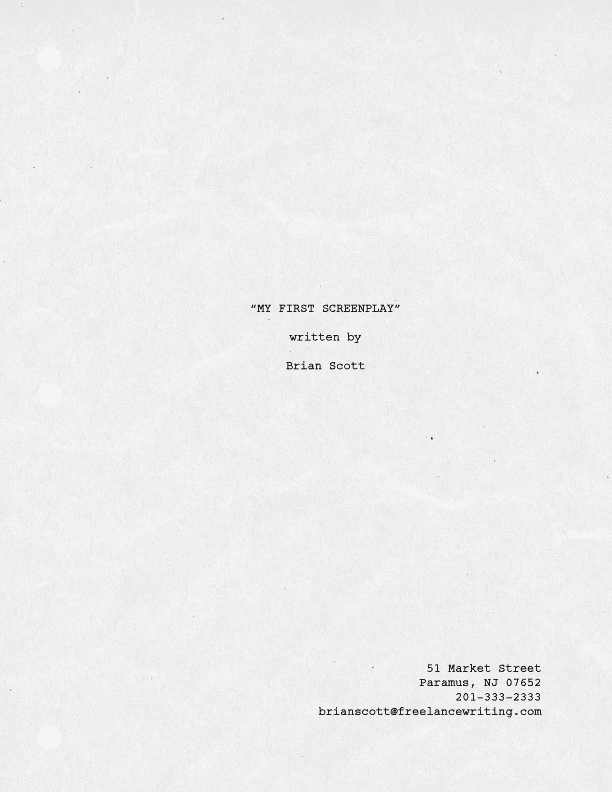 How to Format a Title Page for Your Screenplay - HubPages