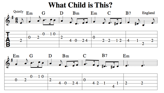 Easy Guitar Christmas Songs • What Child Is This? (Greensleeves ...
