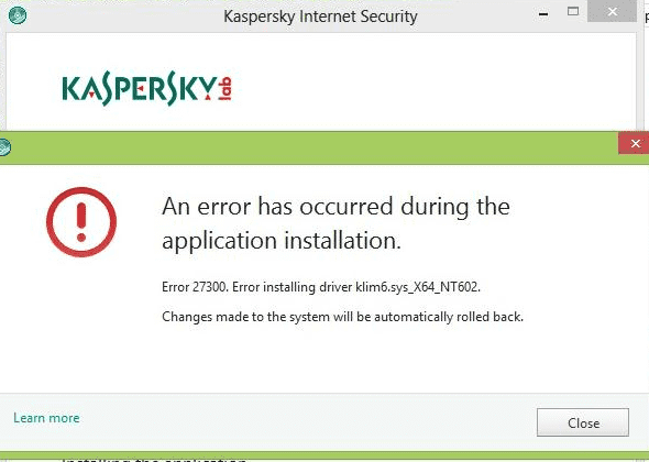 Fix Kaspersky Error 27300: Error Installing Driver Klim6_sys - HubPages
