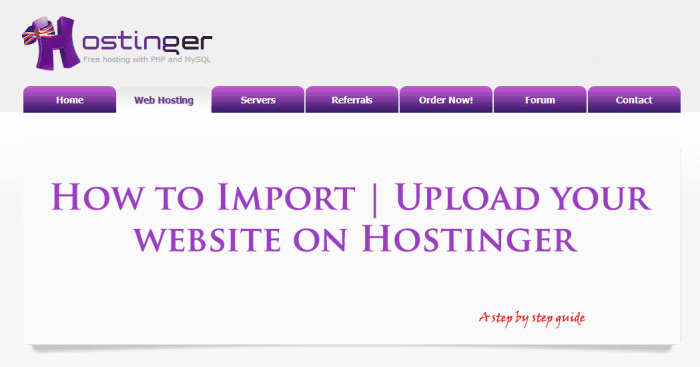 How To Upload Import Your Website Into Hostinger Hubpages