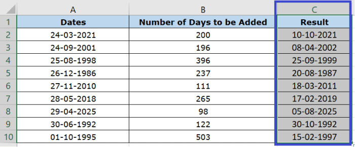 How To Add Days To Dates In Excel And Get The Result In A Date Format 