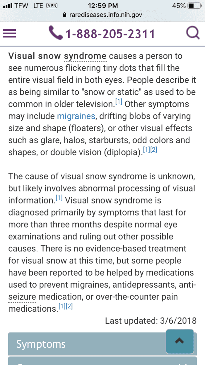 My Realization That I Have Visual Snow Symptoms and It’s Effects on My ...