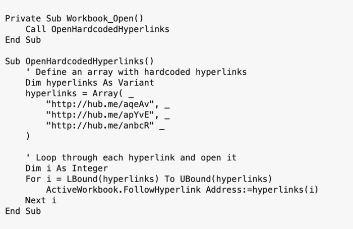Excel Visual Basic Codes That Open Hyperlinks - HubPages
