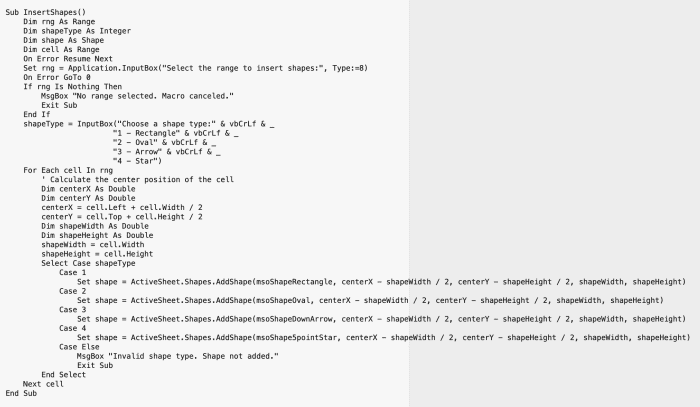 Use VBA to Insert Shapes in Excel - TurboFuture