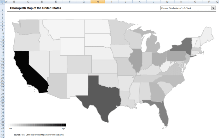How to create a thematic or Choropleth map in Excel 2007 and Excel 2010 ...