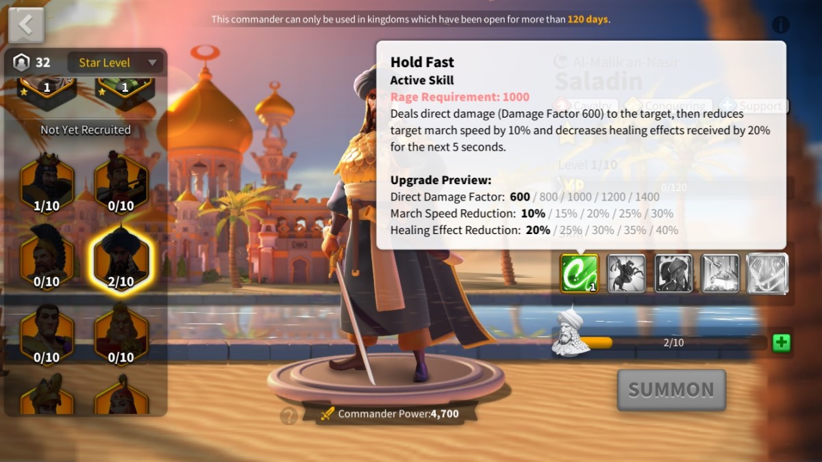 Ultimate Saladin Talent Tree Build Guide in "Rise of Kingdoms" - LevelSkip