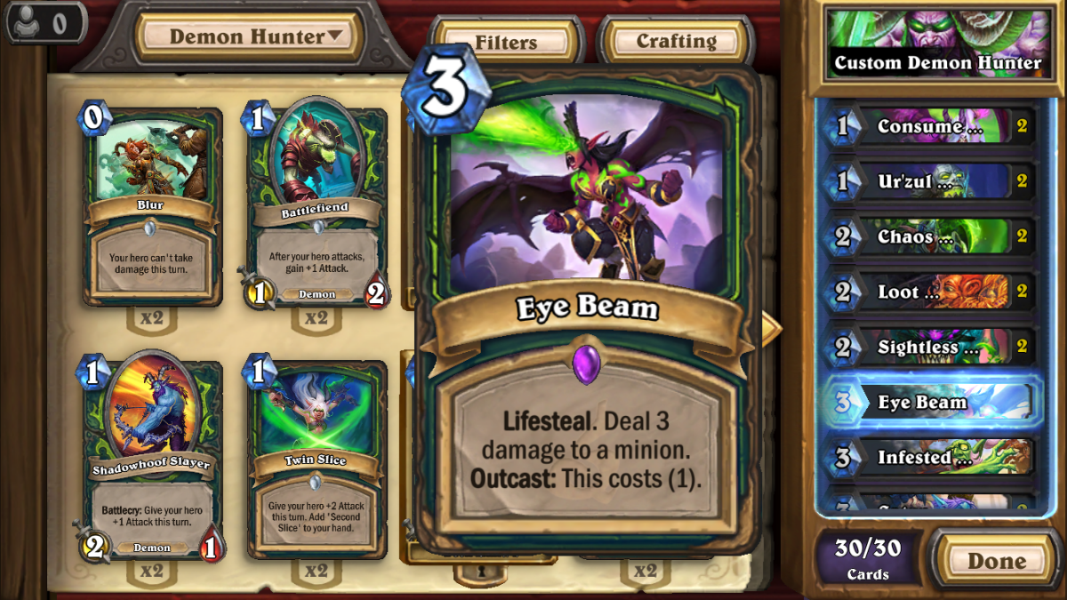 "Hearthstone": Demon Hunter Midrange Deck (No Weapons) and Analysis ...