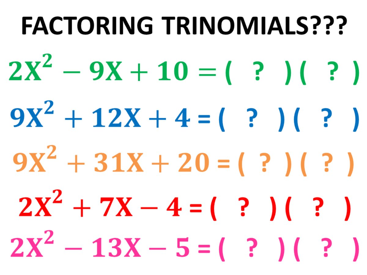Factoring Trinomials Of The Form X2 bx c