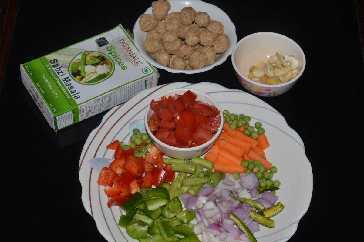 Soya Vegetable Indian Curry Side Dish Recipe - Delishably