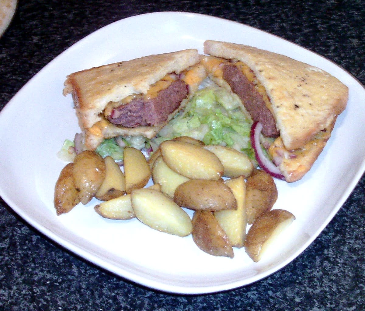 Belgian Blue Beef Burger, Cheese and Onion Eggy Bread Sandwich - HubPages