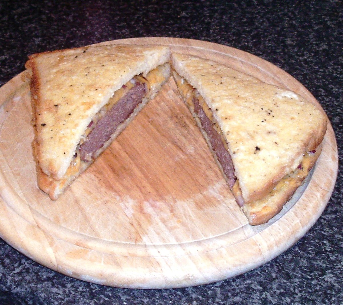 Belgian Blue Beef Burger, Cheese and Onion Eggy Bread Sandwich - HubPages