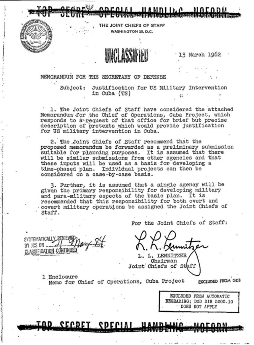 Operation Northwoods: 9 US False Flag Attacks to Invade Cuba in 1962 ...