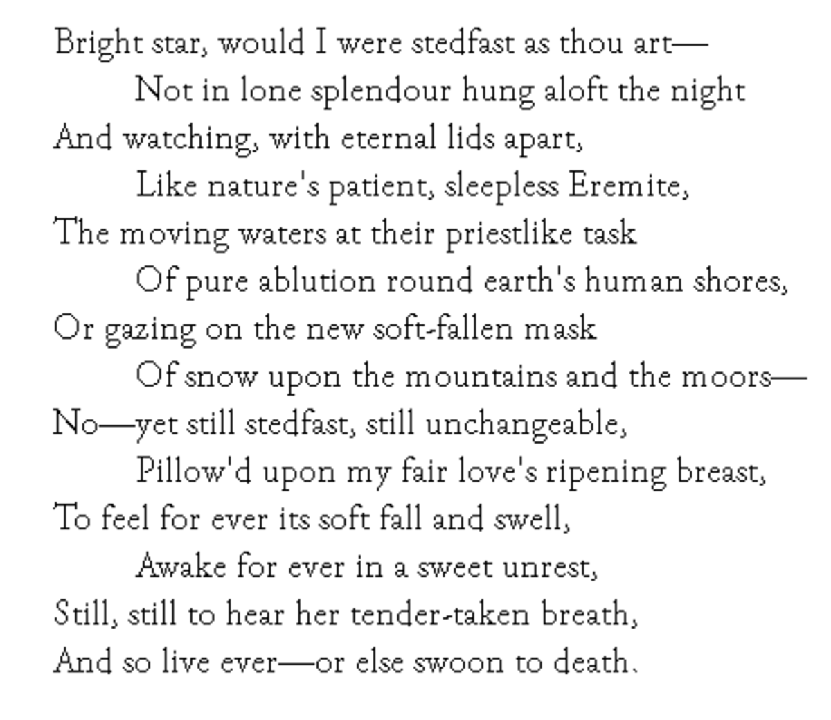 Keats Poem Love Stars
