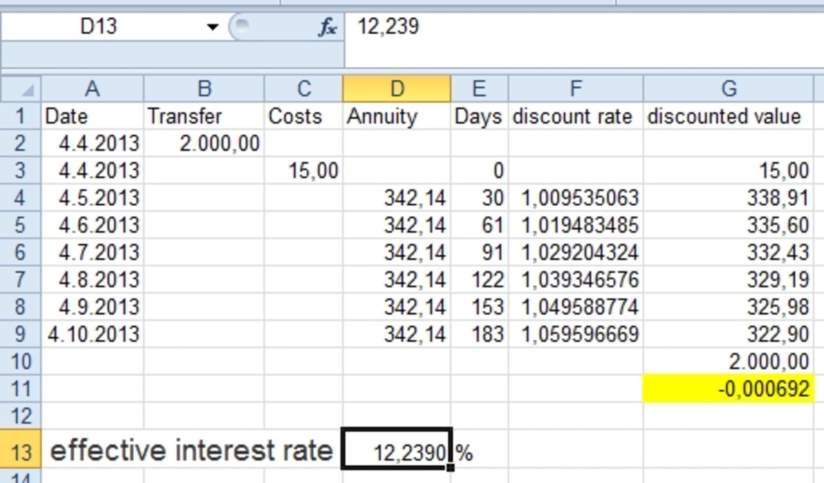 How To Calculate Effective Interest Rate And Discount Rate Using Excel 