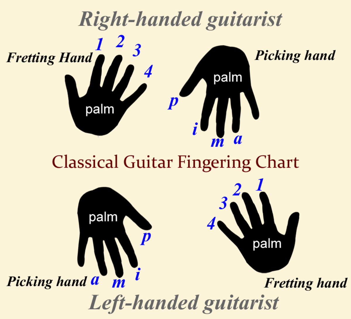 Classical Guitar Notes Chart
