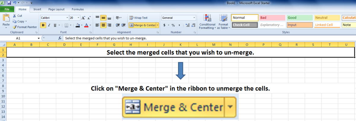 How To Unmerge Cells In Microsoft Excel Turbofuture Hot Picture