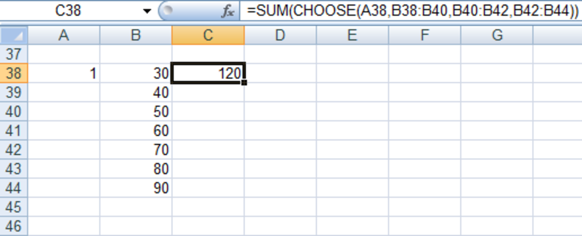 How To Use CHOOSE To Sum Or Average Cell Ranges And Replace Nested IF Statements In Excel 2007 