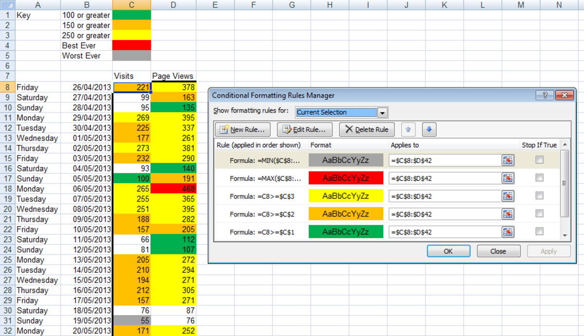 Excel Conditional Formatting Formulas List Riset