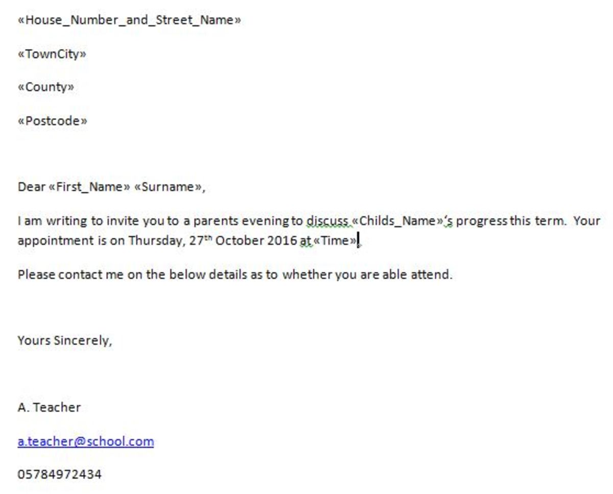 How To Write Letters Using Mail Merge And An Excel Spreadsheet