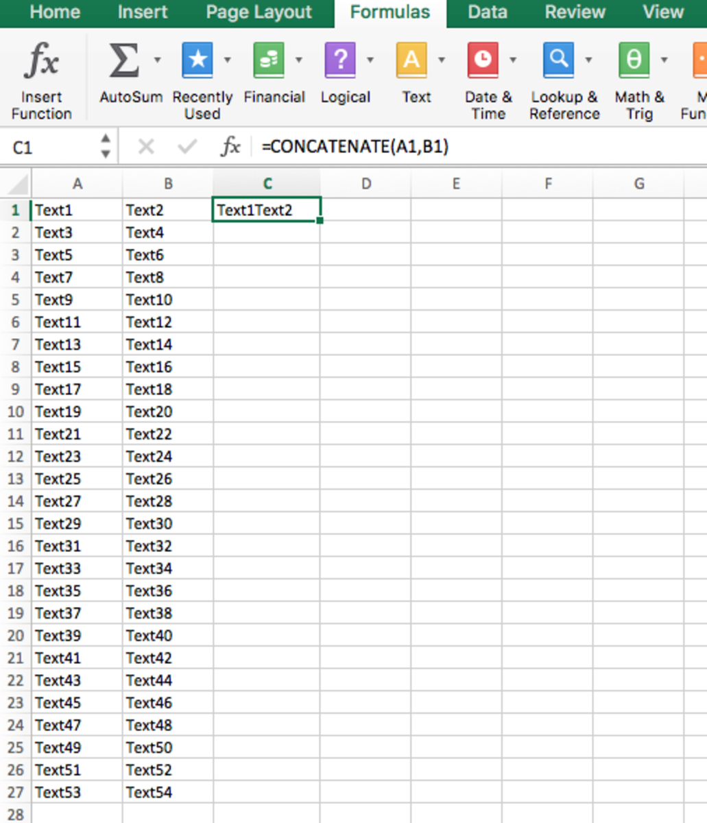 Concatenation Excel