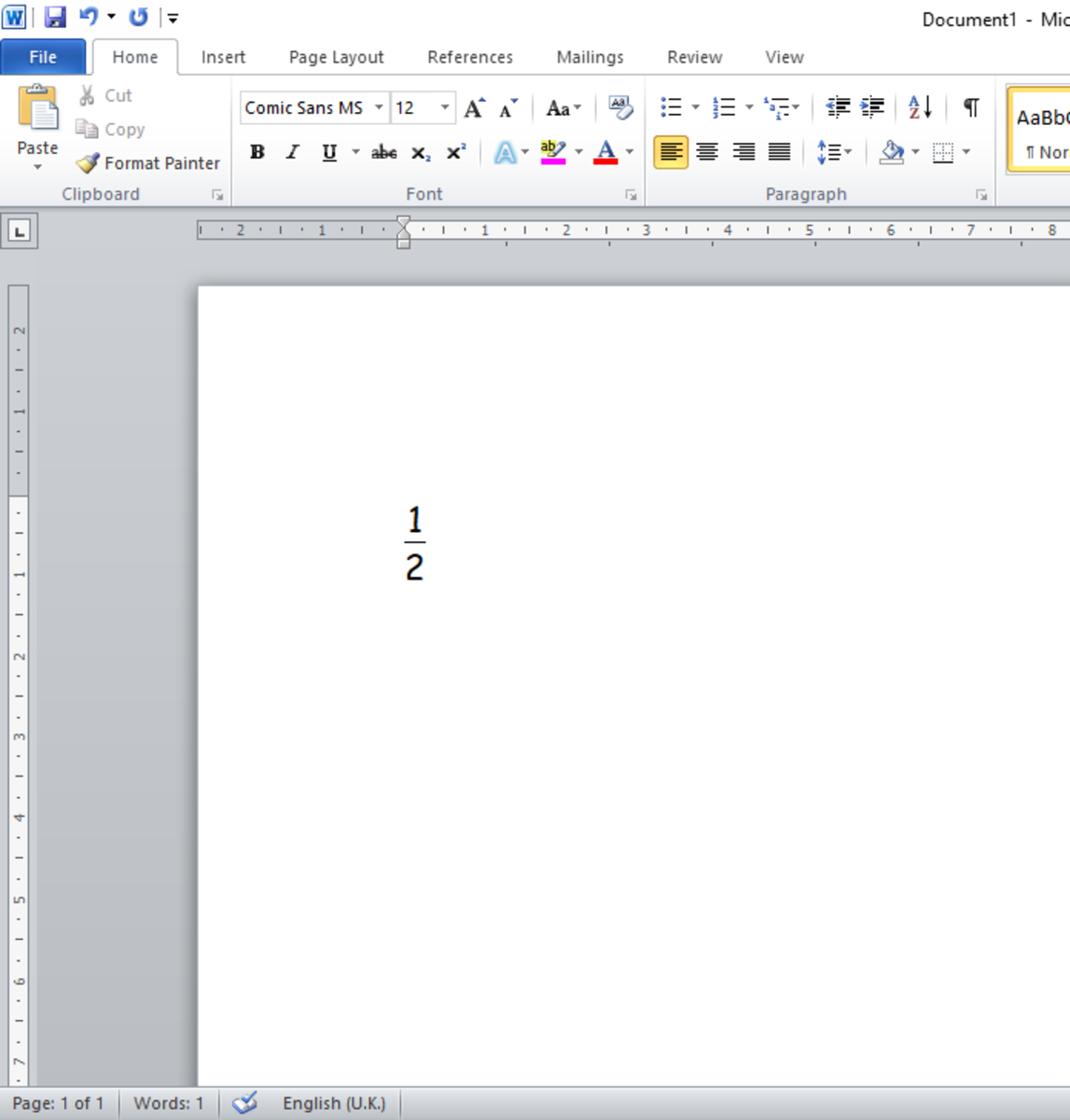 Fractions In Microsoft Word Wopoicollege