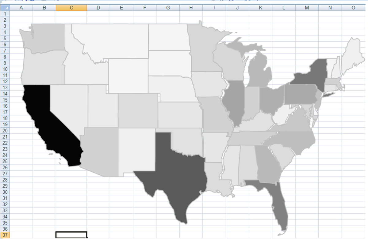 How to create a thematic or Choropleth map in Excel 2007 and Excel 2010 ...