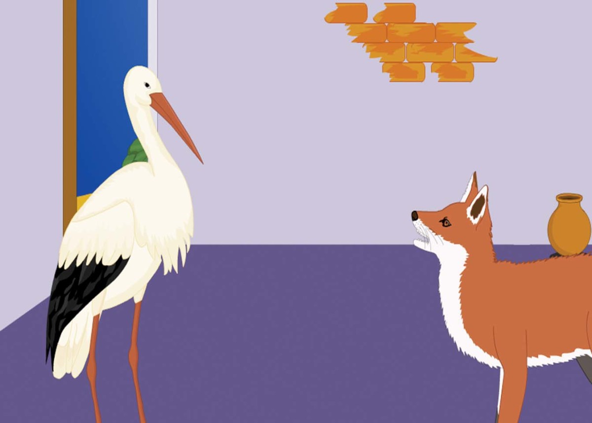 The fox and the stork - story with pictures| Small stories for kids ...