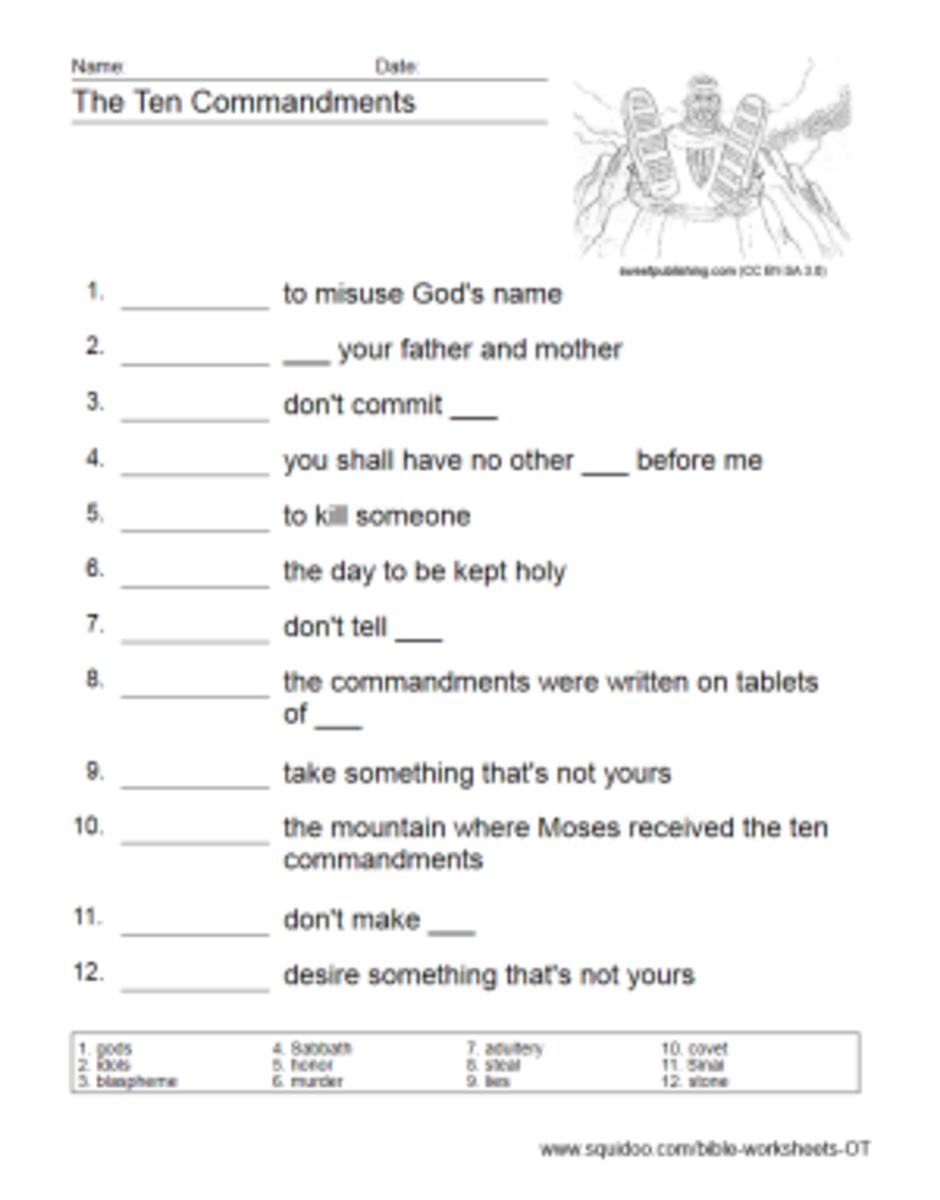 Old Testament Worksheets - HubPages