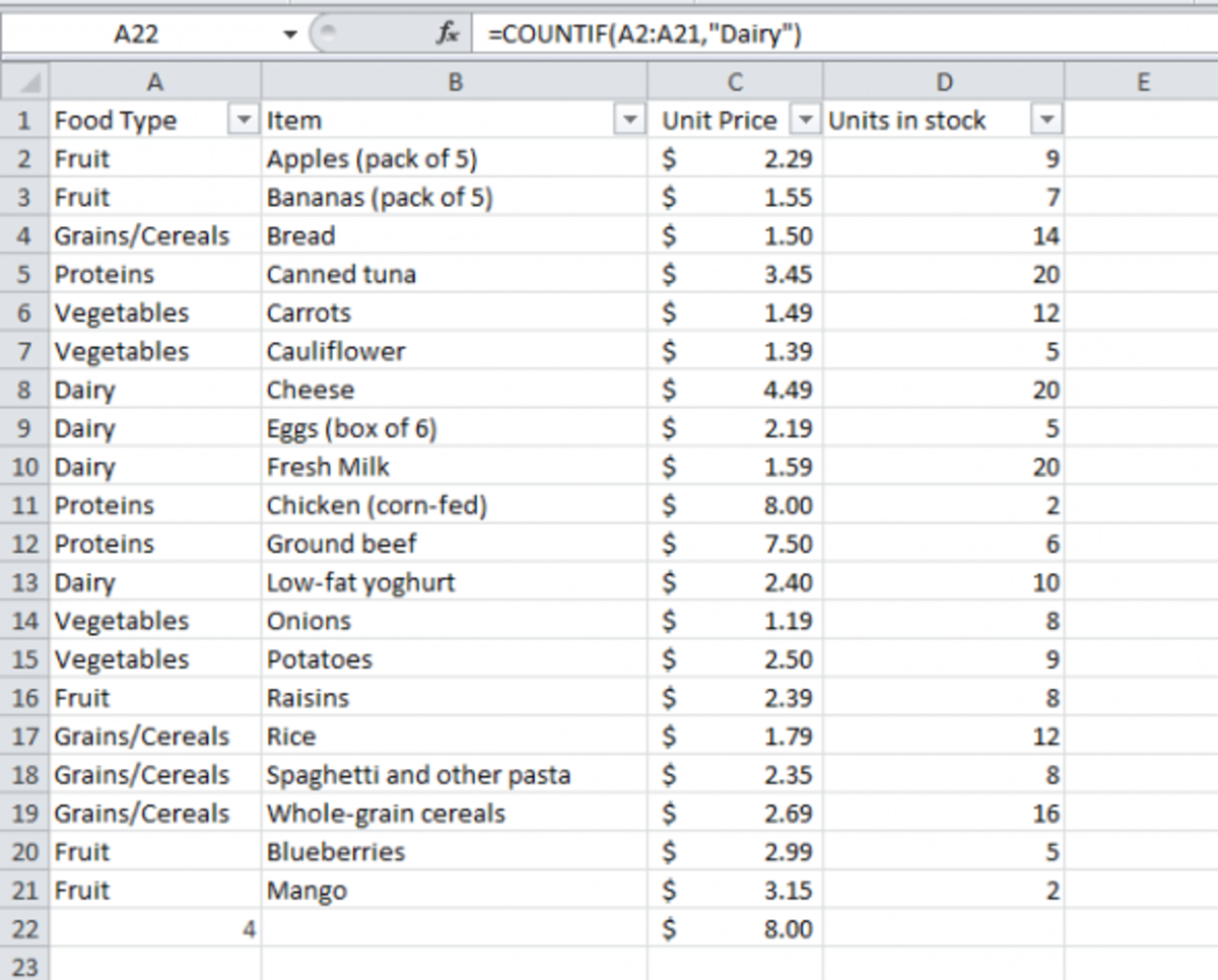 How To Count Items And Make Pie Charts In Microsoft Excel HubPages