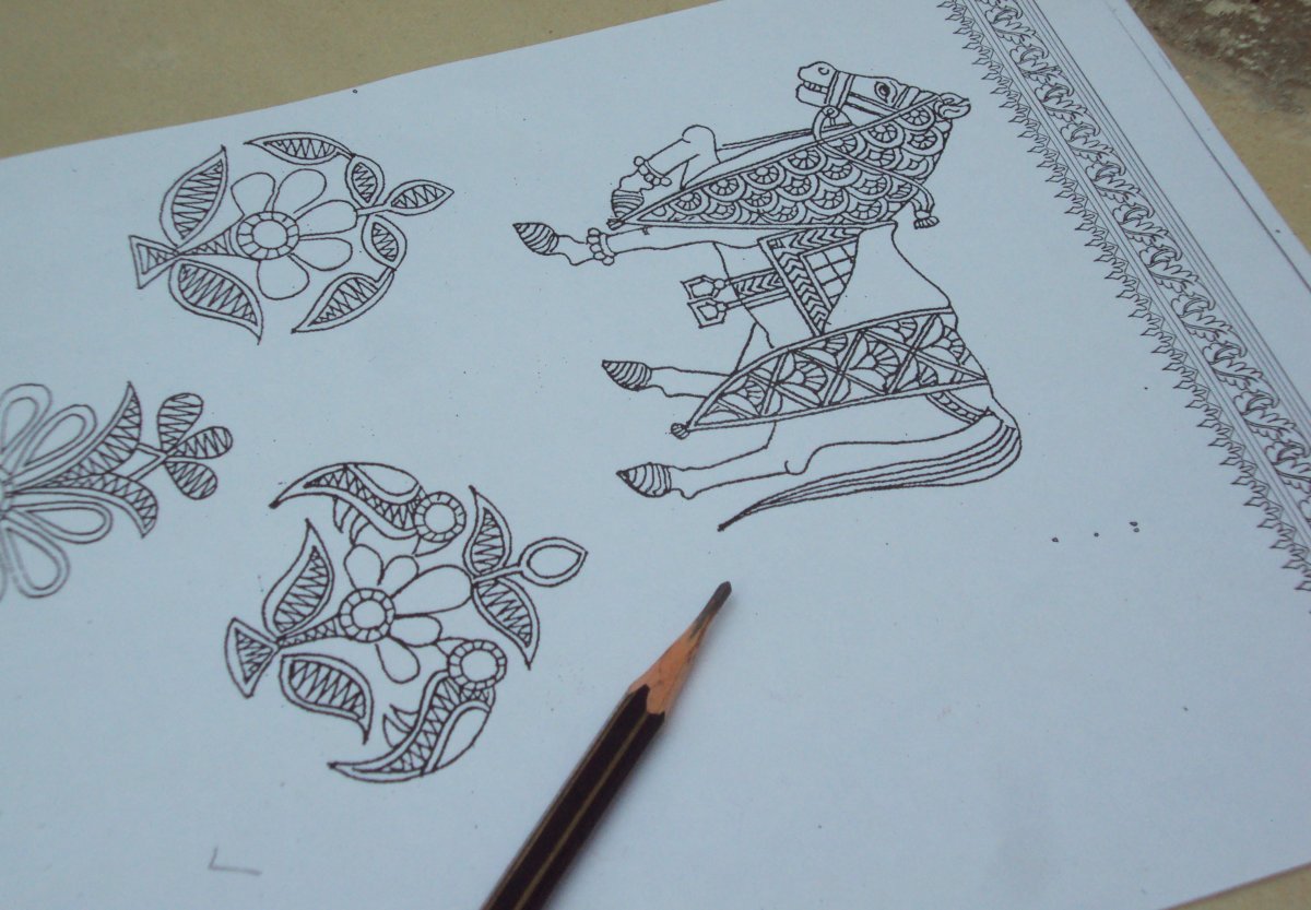 Bheenth Chitra - A unique Indian tribal wall art style (Step by step ...