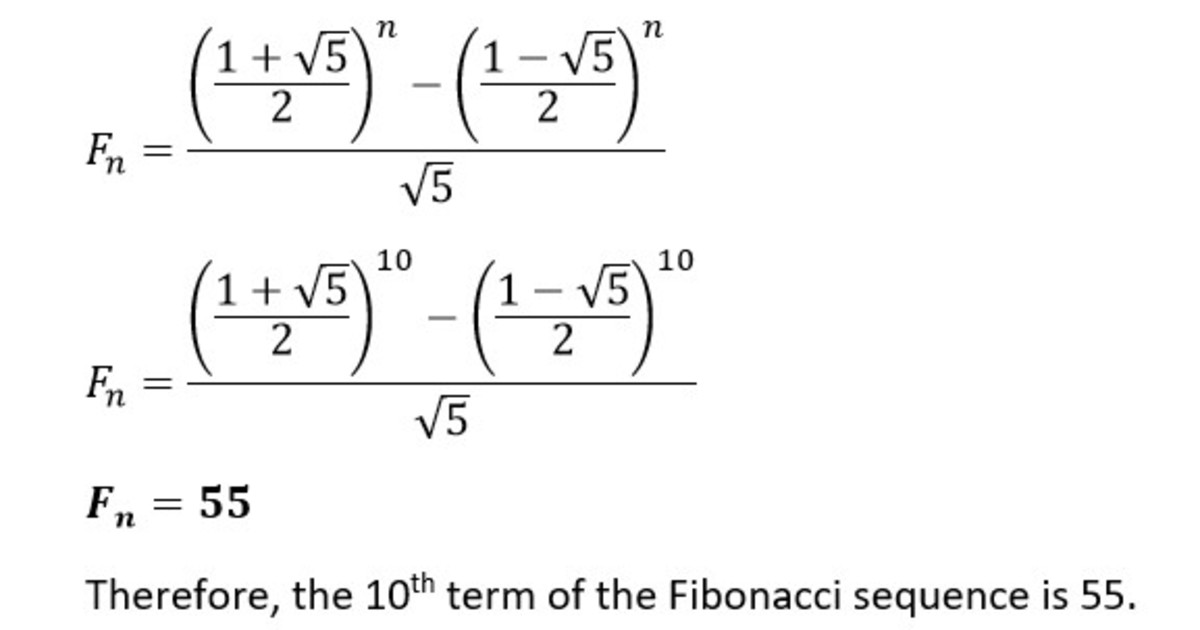 Fibonacci Sequence And Binet s Formula HubPages