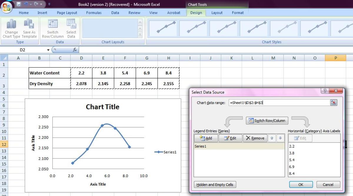 How To Make Compaction Curve in Excel Spreadsheet - HubPages