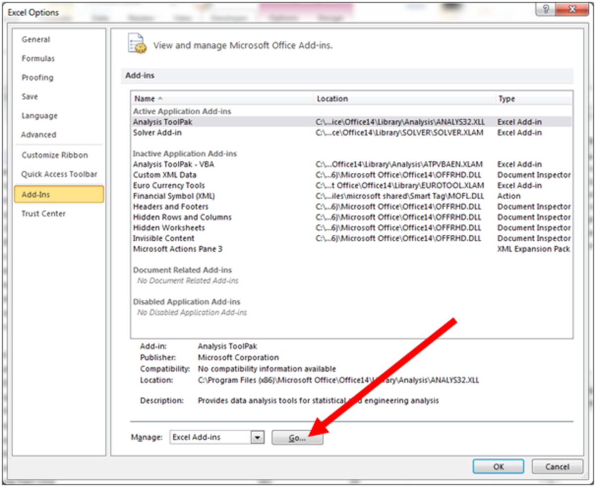 Add In Analysis Toolpak Excel 2016 Picogarry