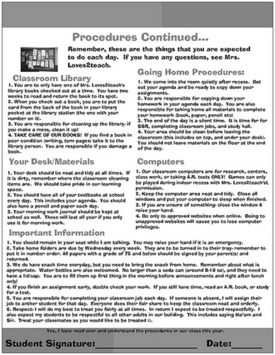 List of Classroom Management Procedures - HubPages