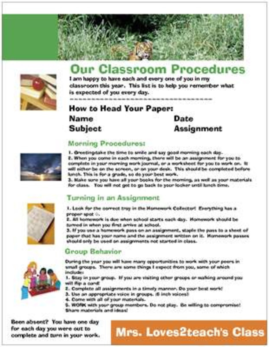 List of Classroom Management Procedures - HubPages
