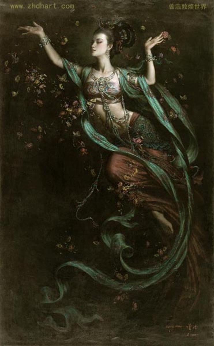 Amazing Oriental Oil Paintings of Chinese Goddesses and Angels by Zeng Hao - HubPages