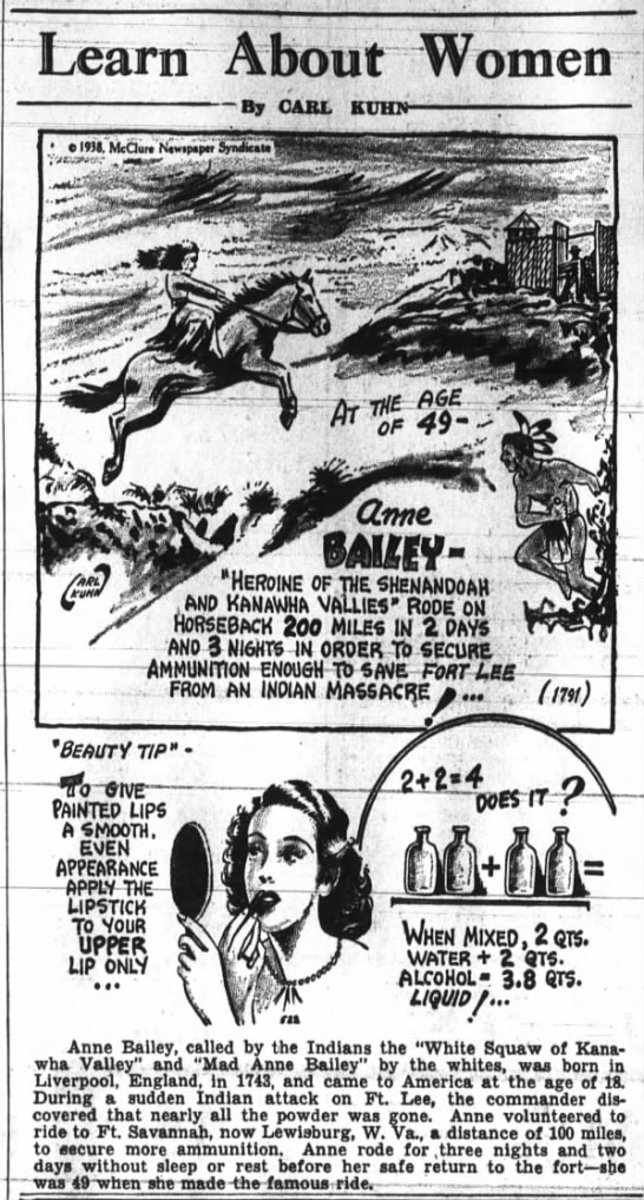 A Pioneer Heroine Known As "Mad Anne Bailey" - HubPages