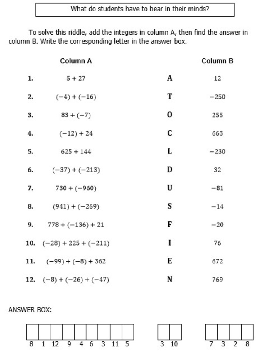 Adding Integers Adding Integers